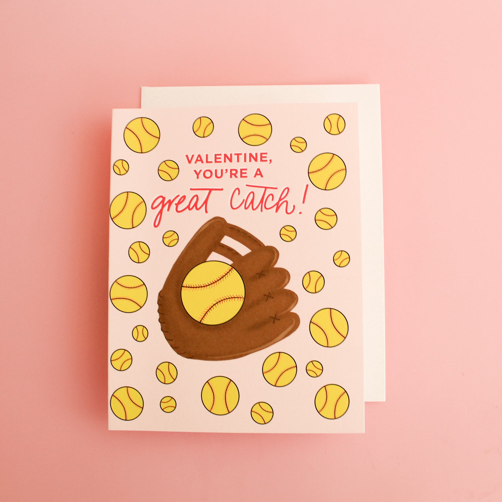 Valentine, You're A Great Catch! Softball Greeting Card – Birdie Mae ...