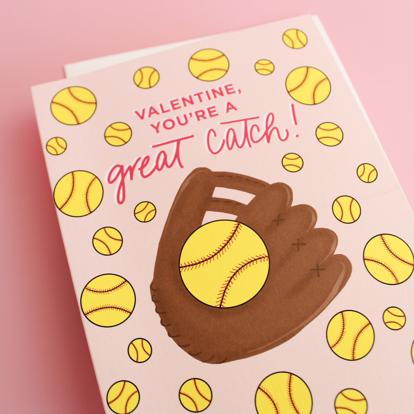Valentine, You're A Great Catch! Softball Greeting Card – Birdie Mae ...